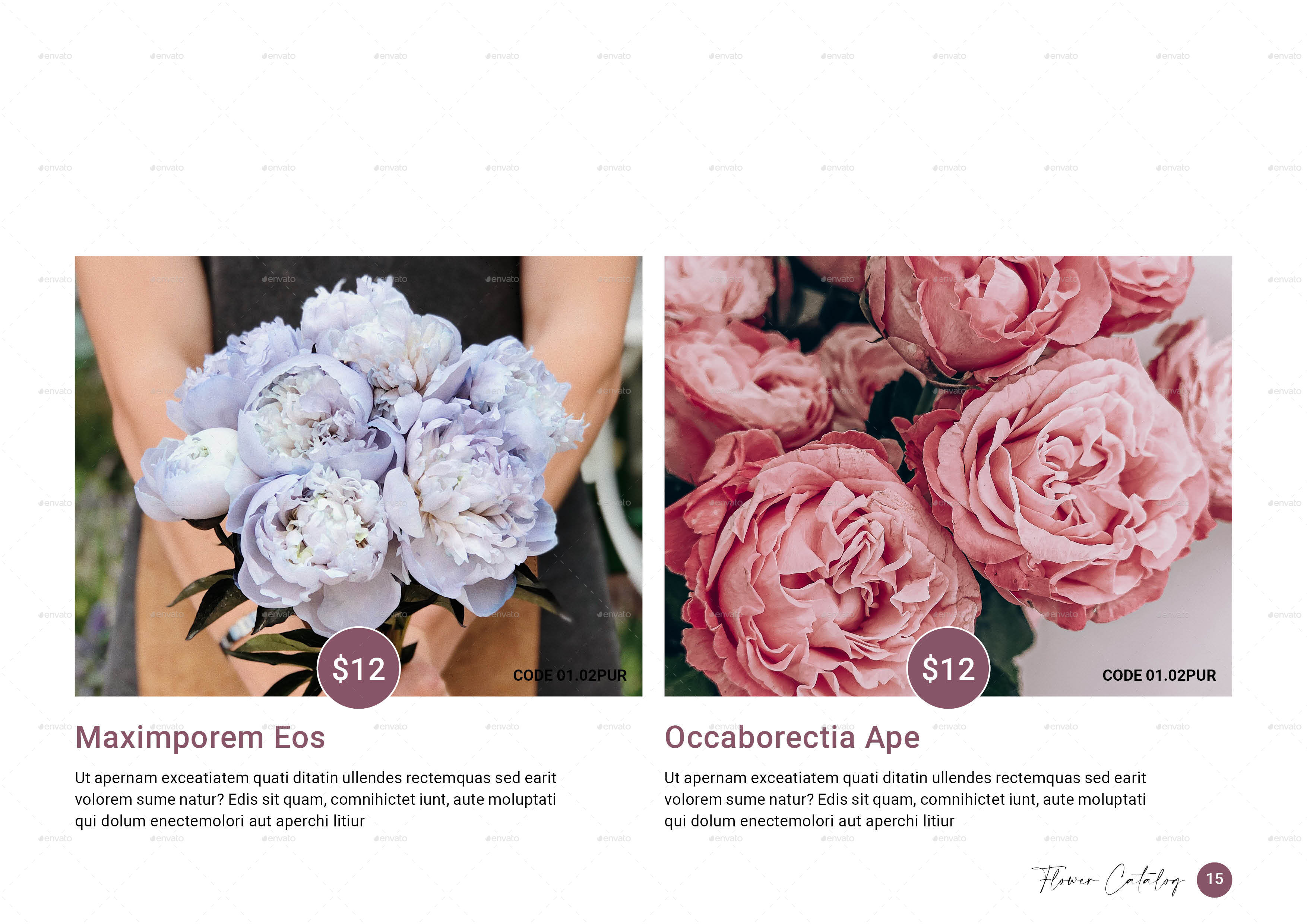 Flowery Catalog Template, Print Templates | GraphicRiver