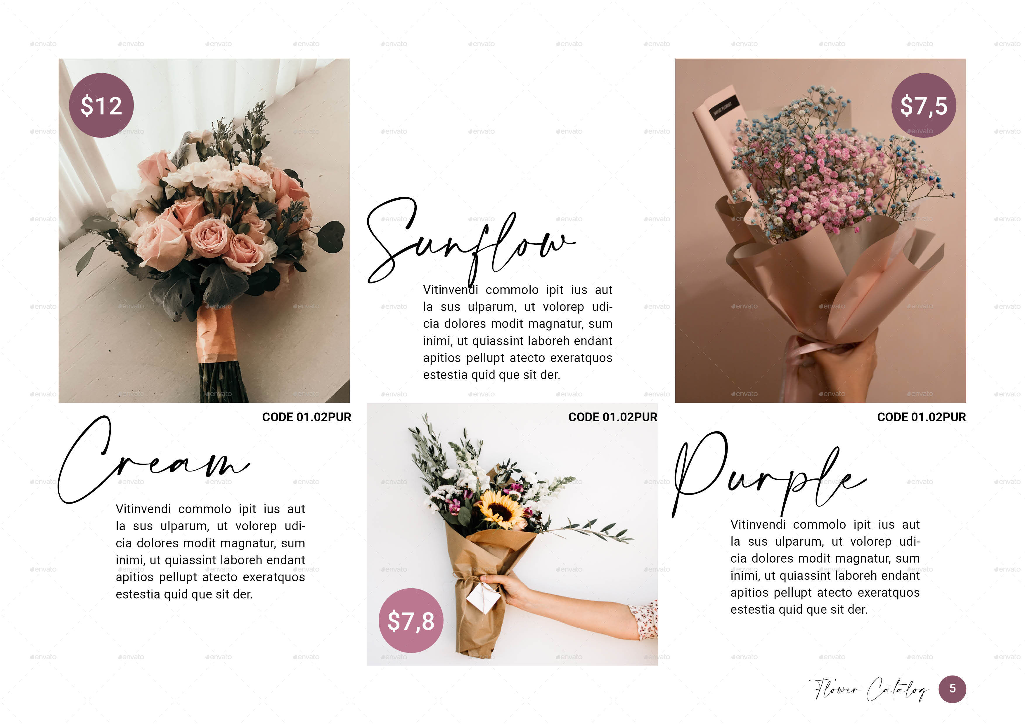 Flowery Catalog Template, Print Templates | GraphicRiver