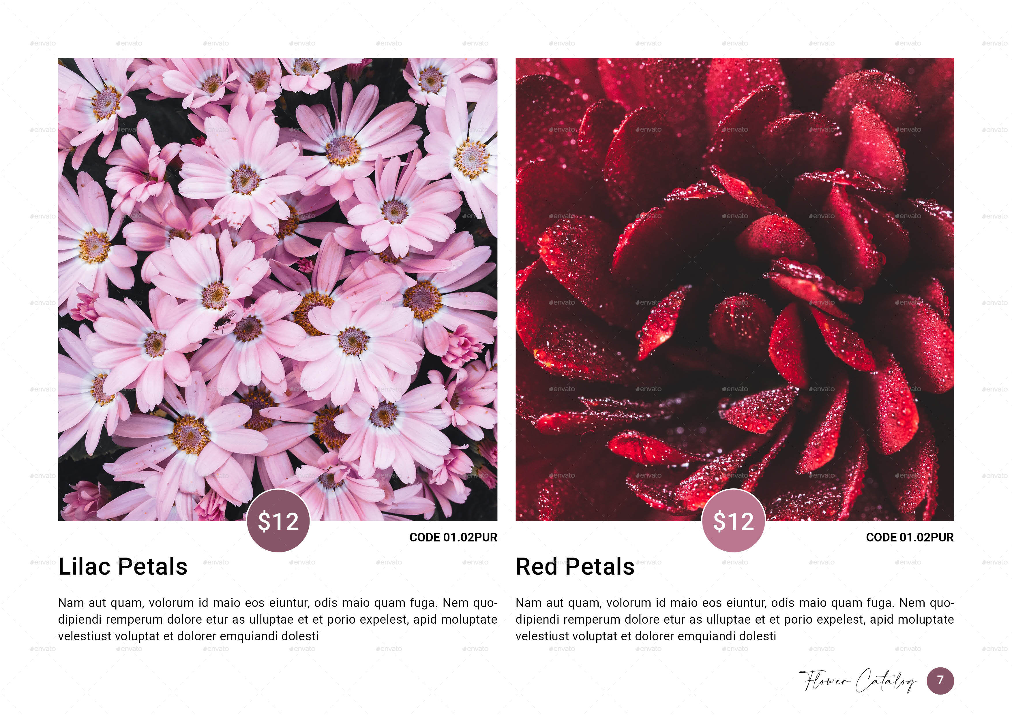 Flowery Catalog Template, Print Templates | GraphicRiver