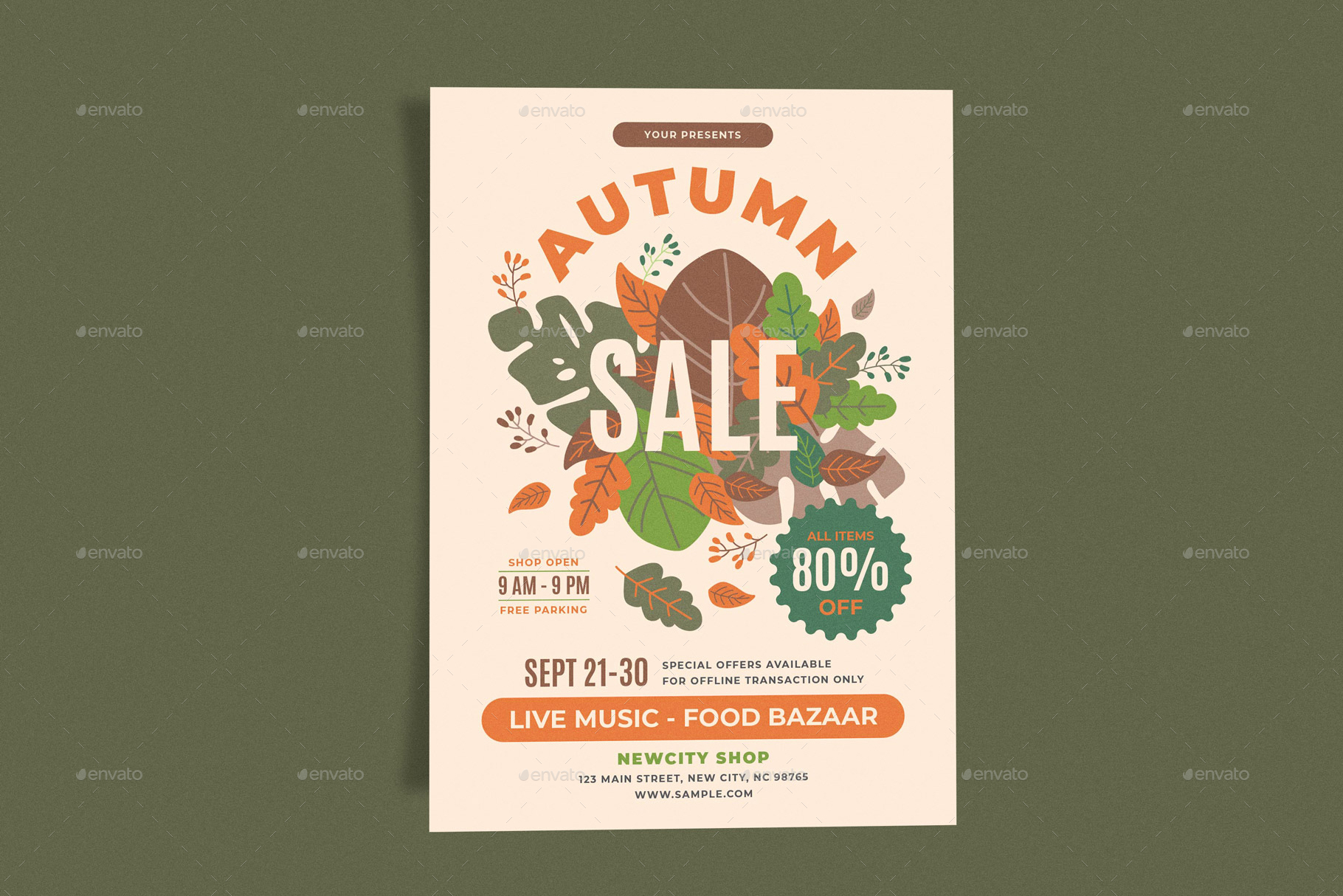 Autumn Sale Leaf, Print Templates | GraphicRiver