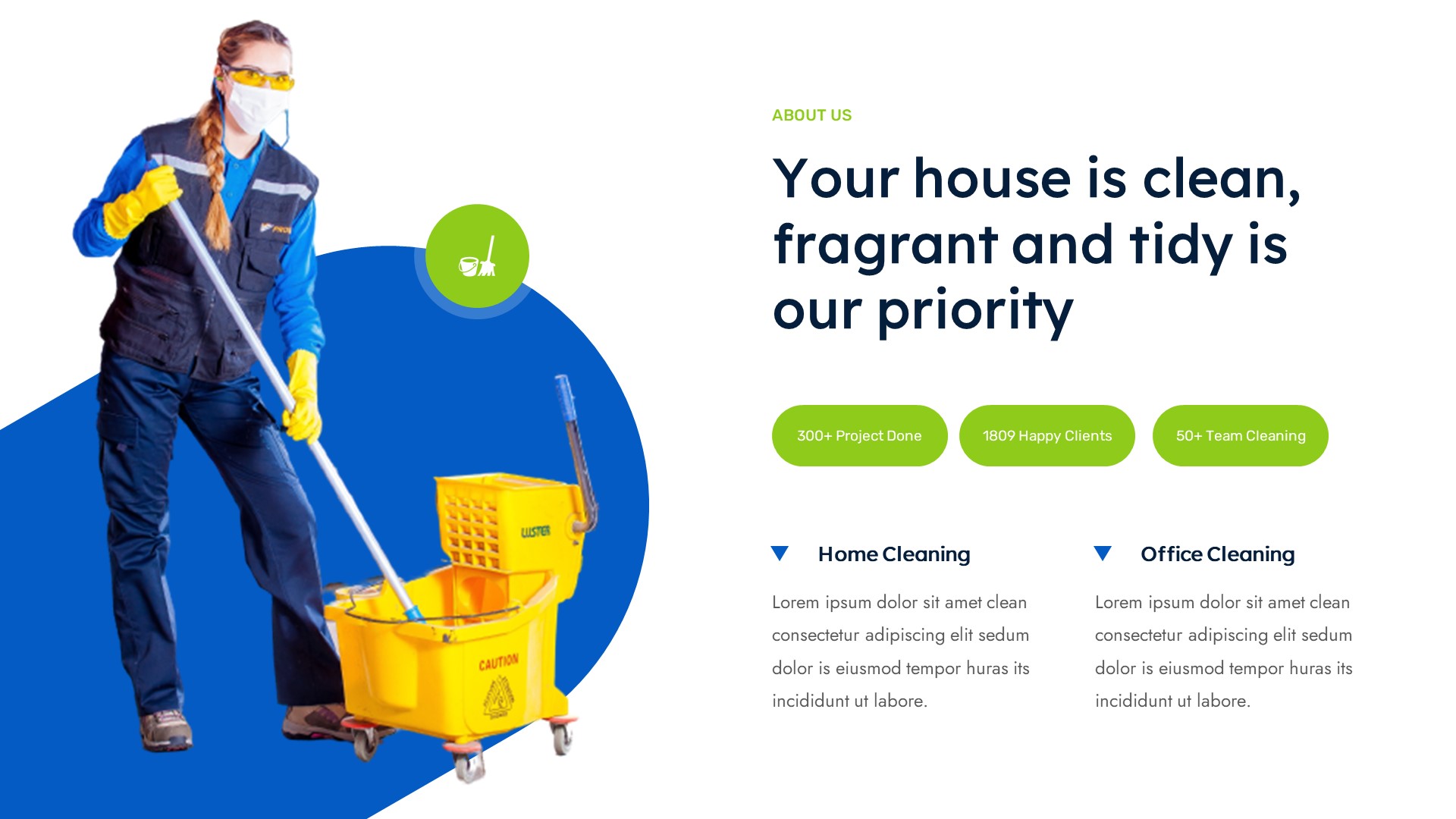 Cleaning Service Home & Office PowerPoint Template, Presentation Templates