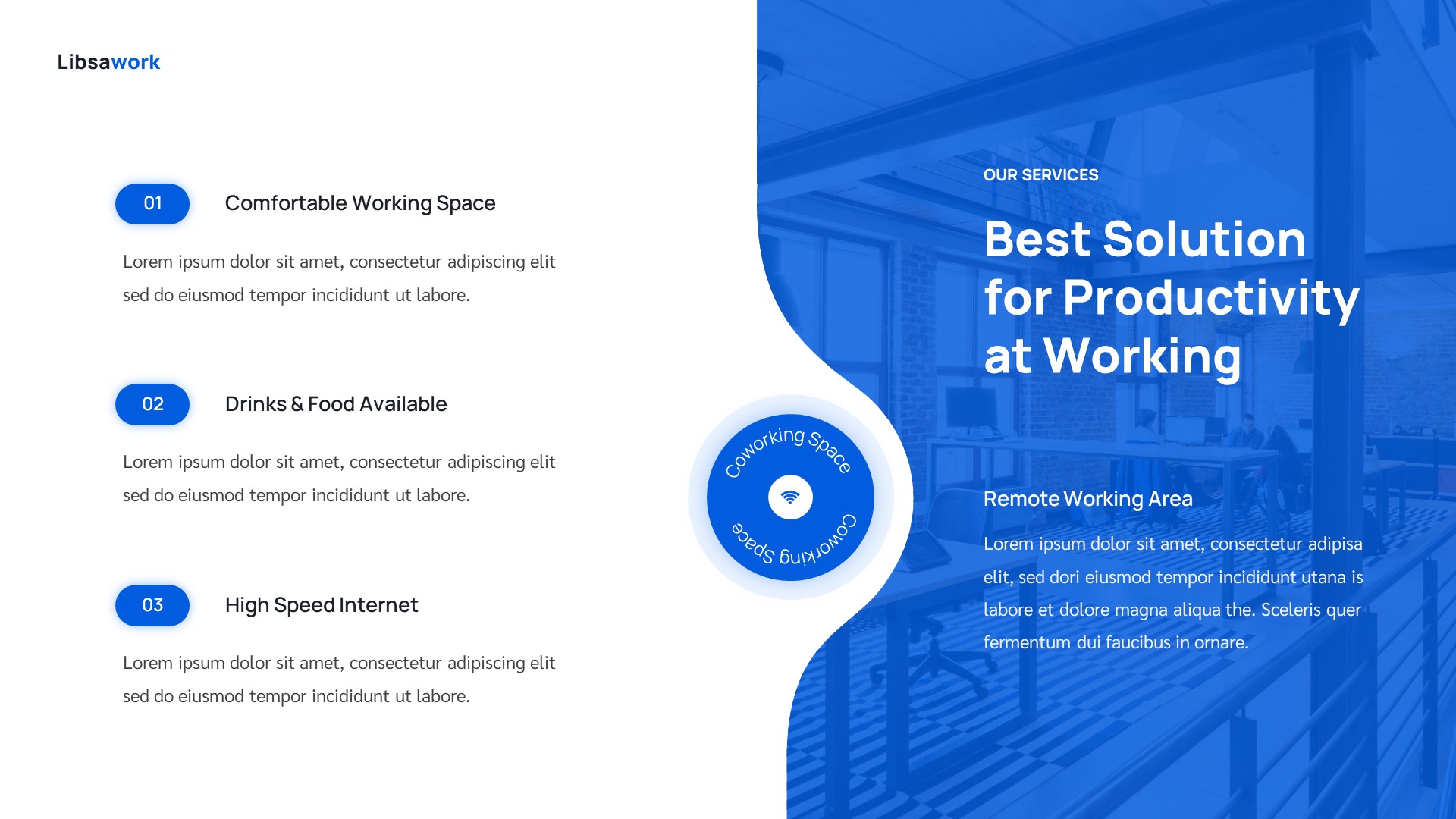Coworking Space & Remote Work PowerPoint Template, Presentation Templates
