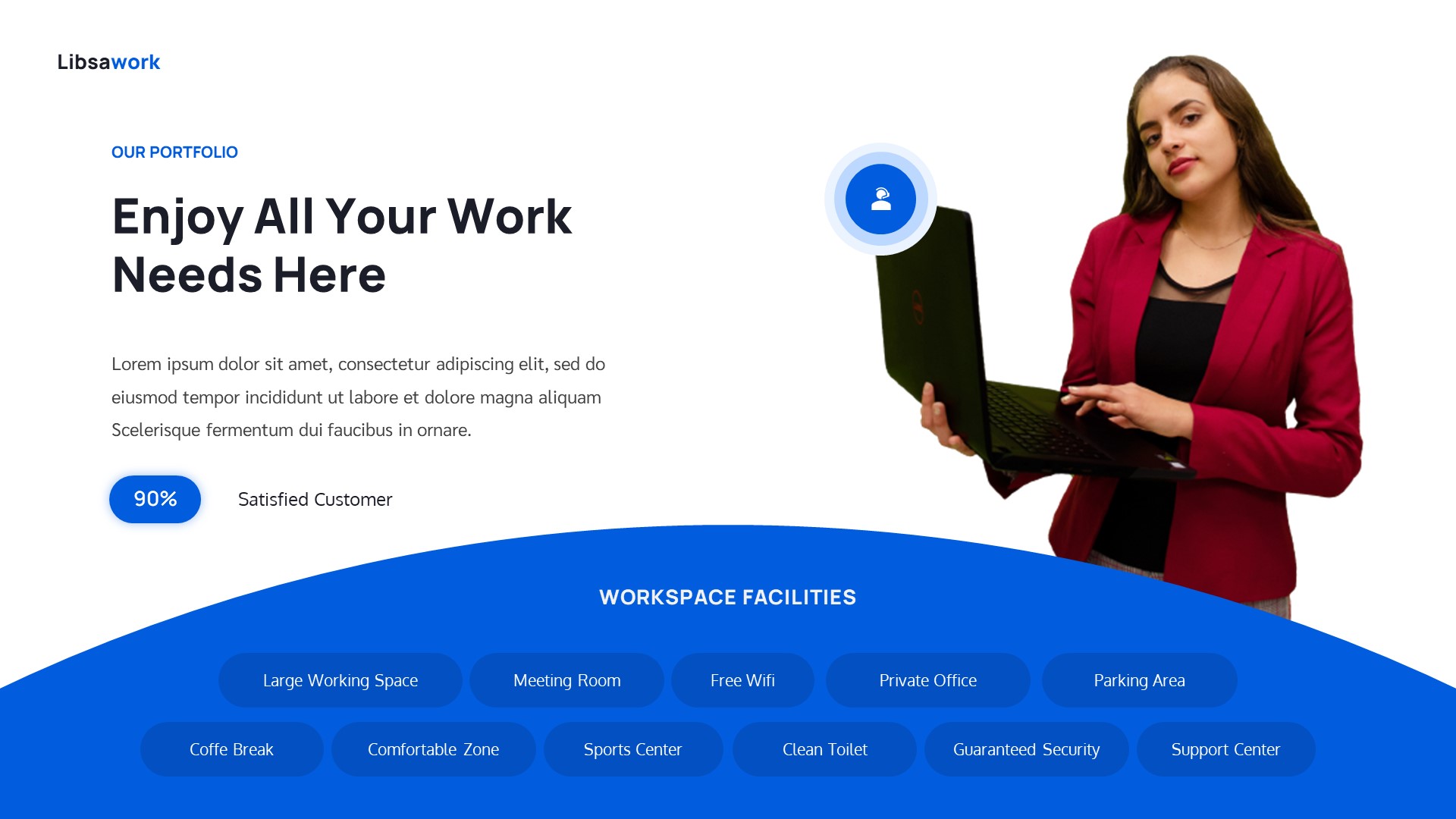 Coworking Space & Remote Work PowerPoint Template, Presentation Templates