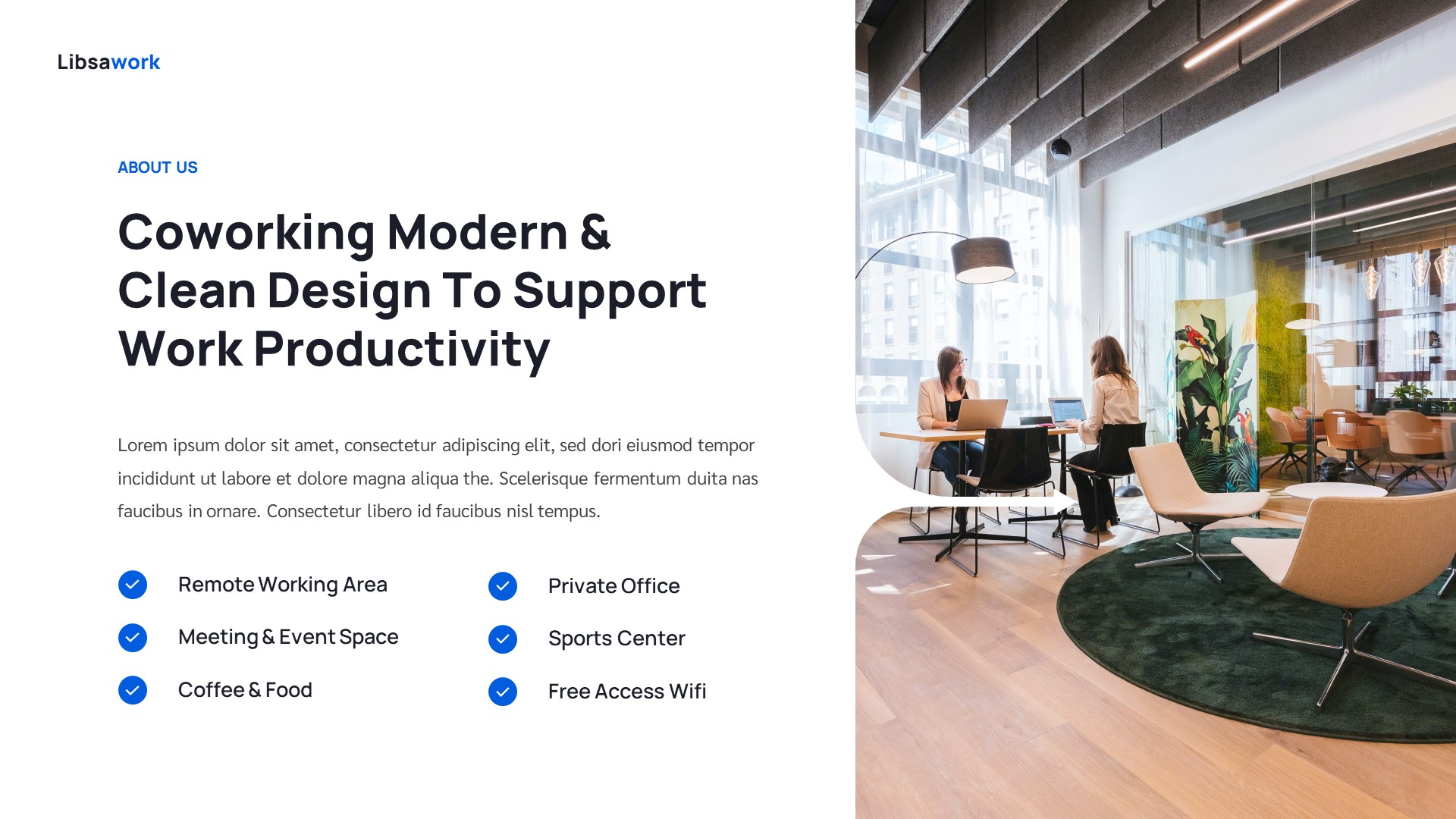 Coworking Space & Remote Work PowerPoint Template, Presentation Templates