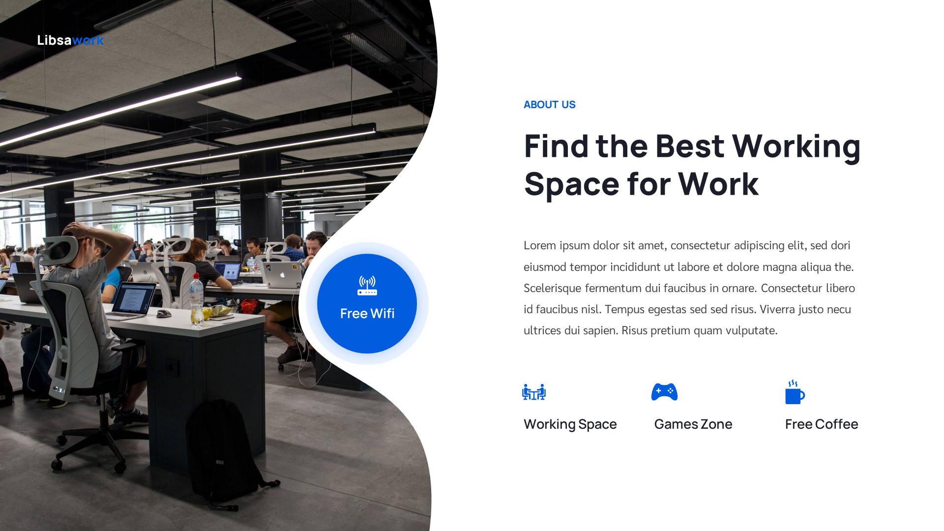 Coworking Space & Remote Work PowerPoint Template, Presentation Templates