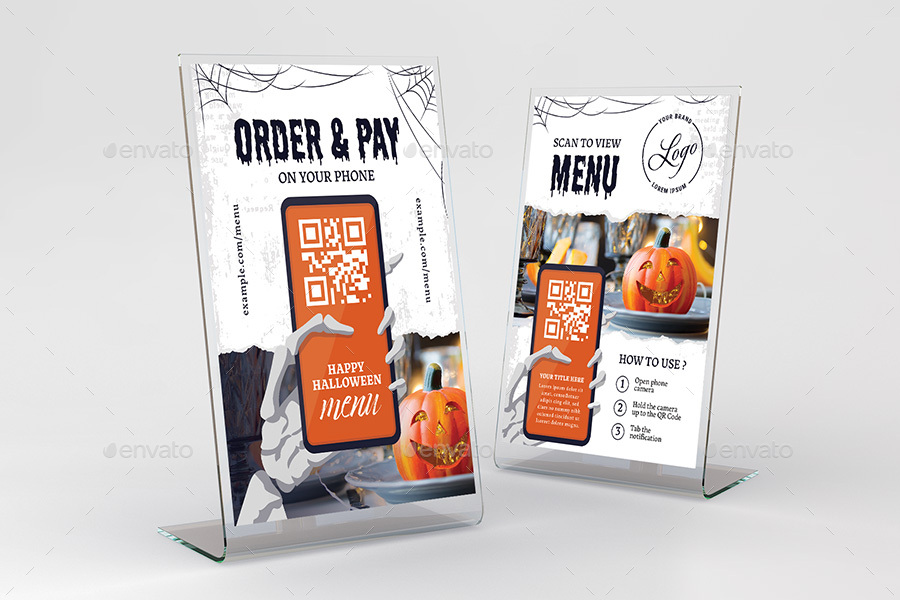 Halloween QR Code Flyer Templates, Print Templates | GraphicRiver