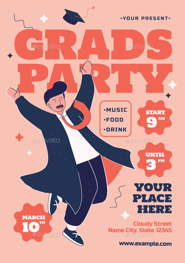 The Graduation Party Flyer Set, Print Templates | GraphicRiver