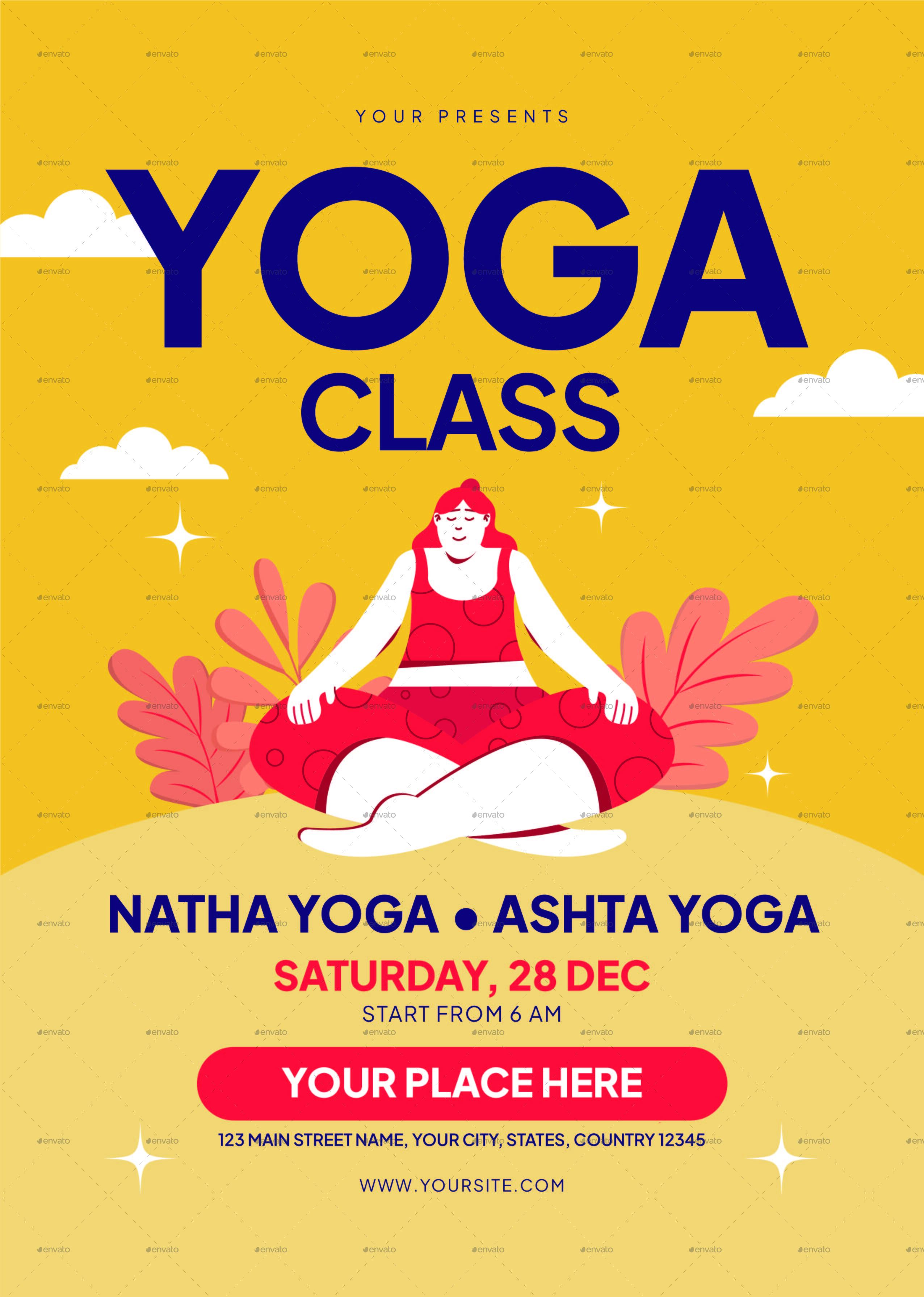 Yoga Class Flyer, Print Templates | GraphicRiver