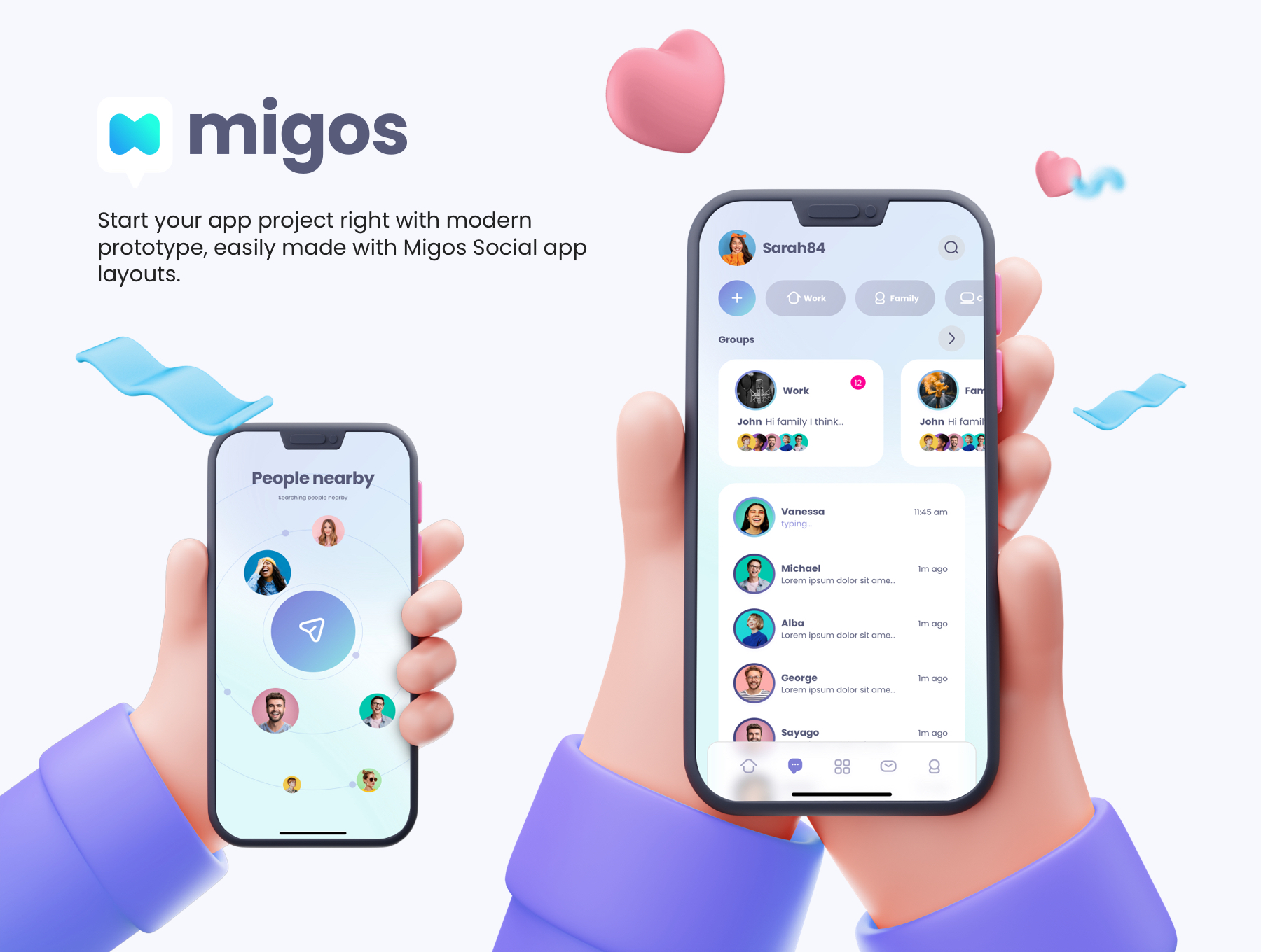 Migos - iOS Social App UI Kit by Nublislabs | ThemeForest