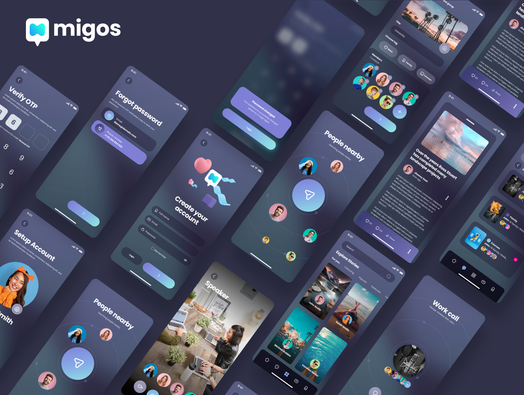 Migos - iOS Social App UI Kit by Nublislabs | ThemeForest