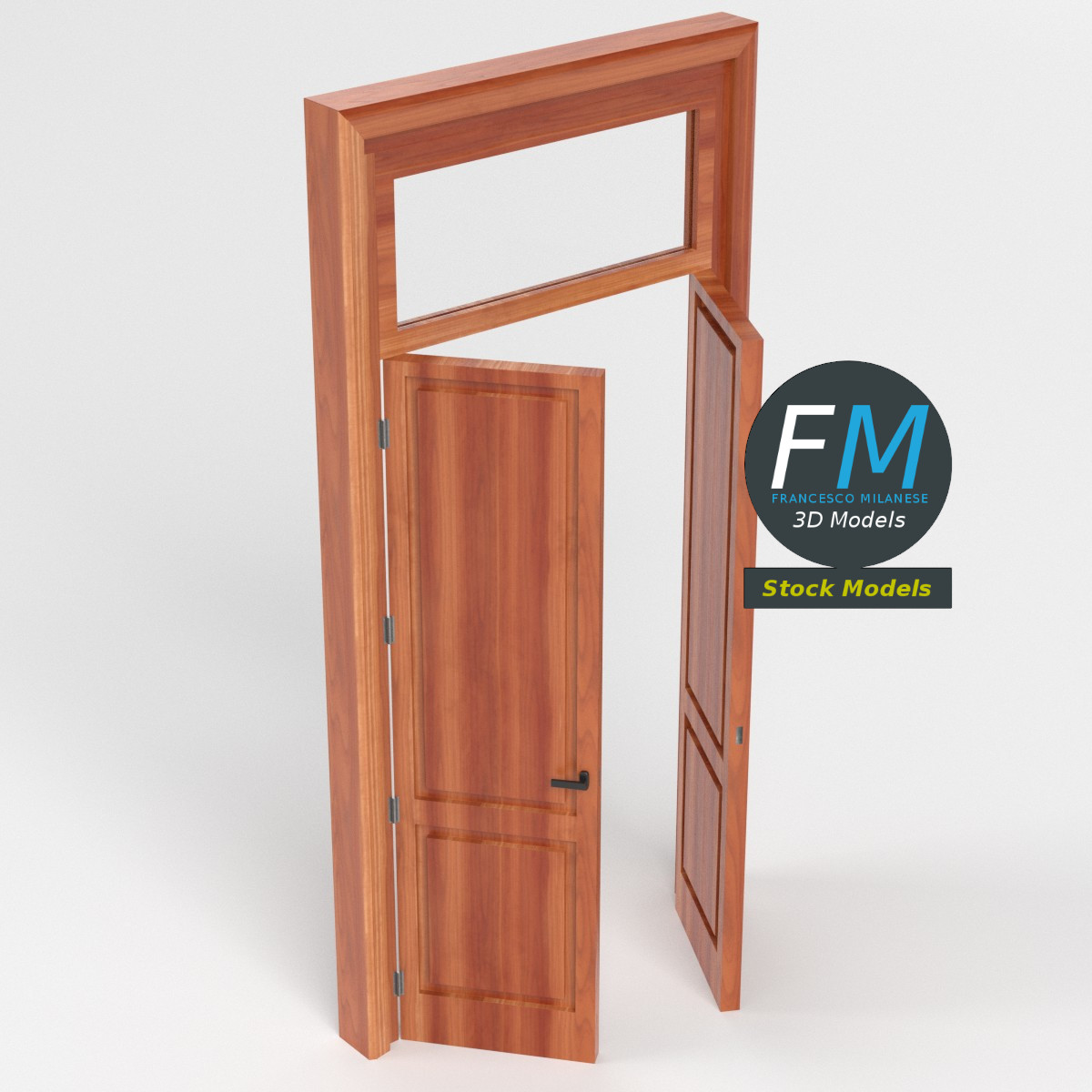 Wooden door with transom window by FrancescoMilanese85 | 3DOcean