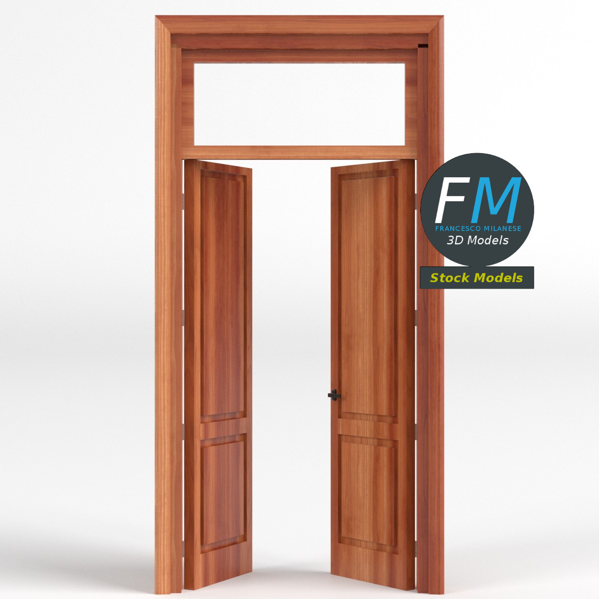 Wooden door with transom window by FrancescoMilanese85 | 3DOcean