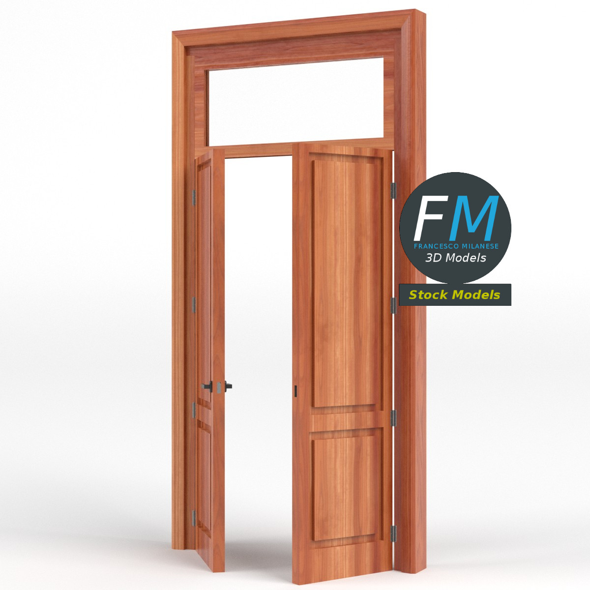 Wooden door with transom window by FrancescoMilanese85 | 3DOcean