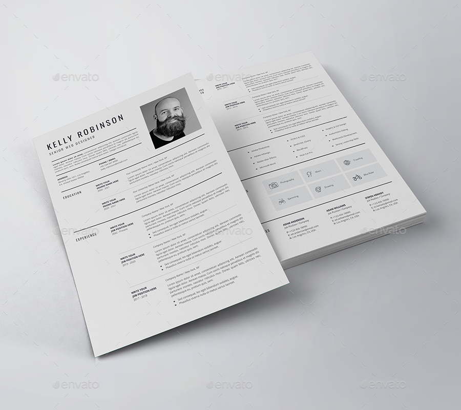 Resume/CV (2 Page), Print Templates | GraphicRiver