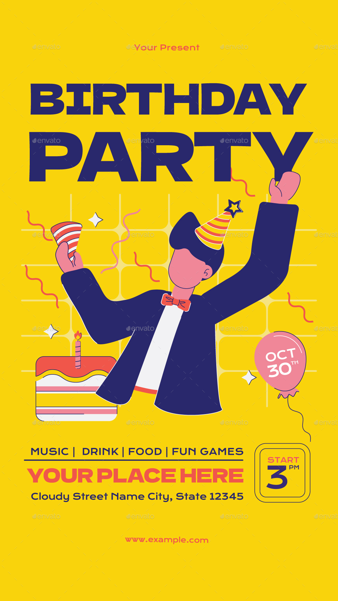 Birthday Party Flyer Set Template, Print Templates | GraphicRiver