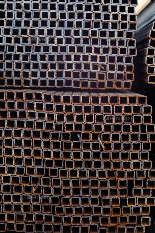 Texture of stainless steel rectangular bars of metal Stock Photo by ...