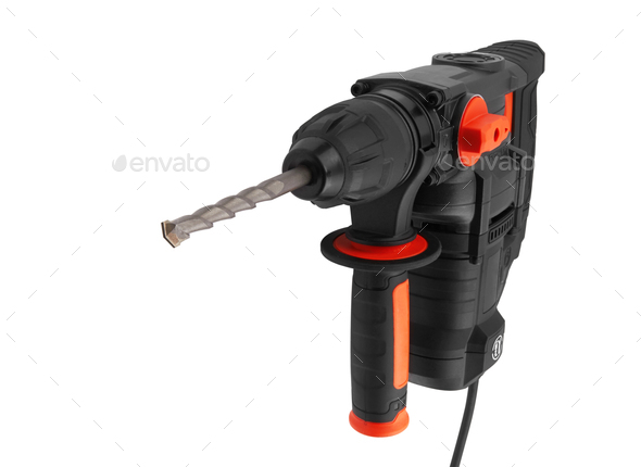 Rotary hammer with a drill Stock Photo by pioneer111 | PhotoDune