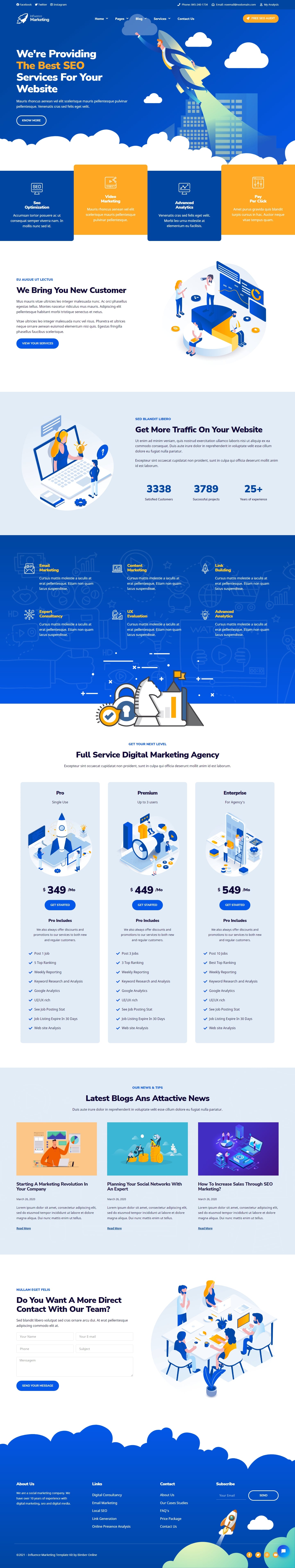 Influence Marketing - SEO & Digital Agency Elementor Template Kit by ...