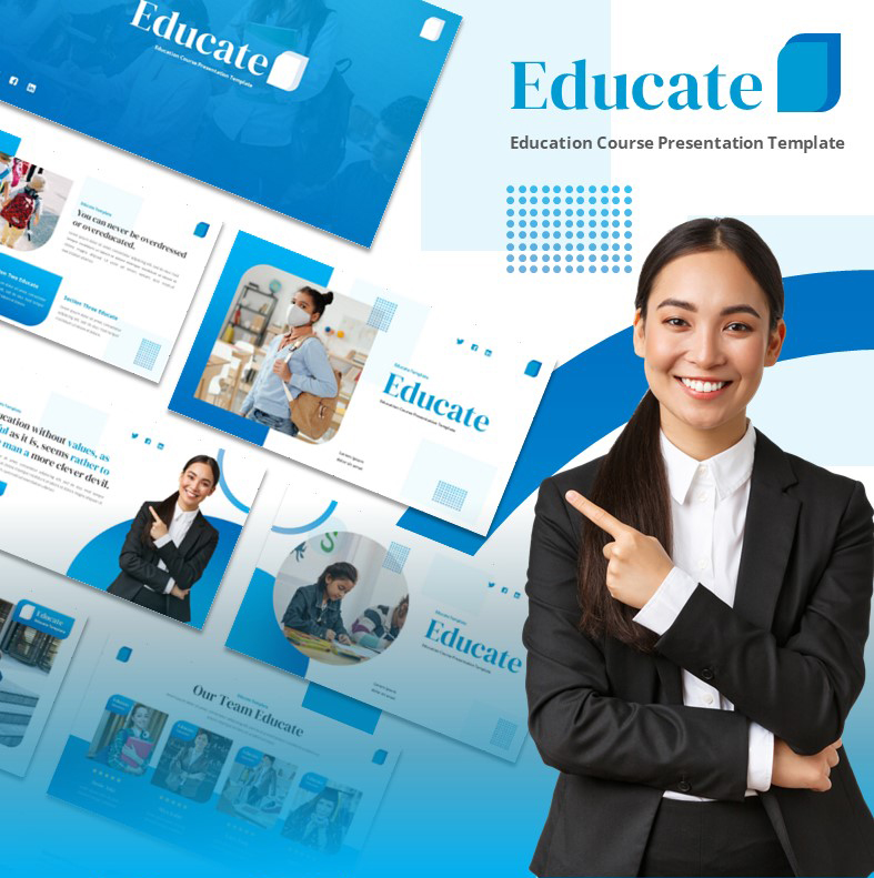 Educate - Education Course Powerpoint Template, Presentation Templates