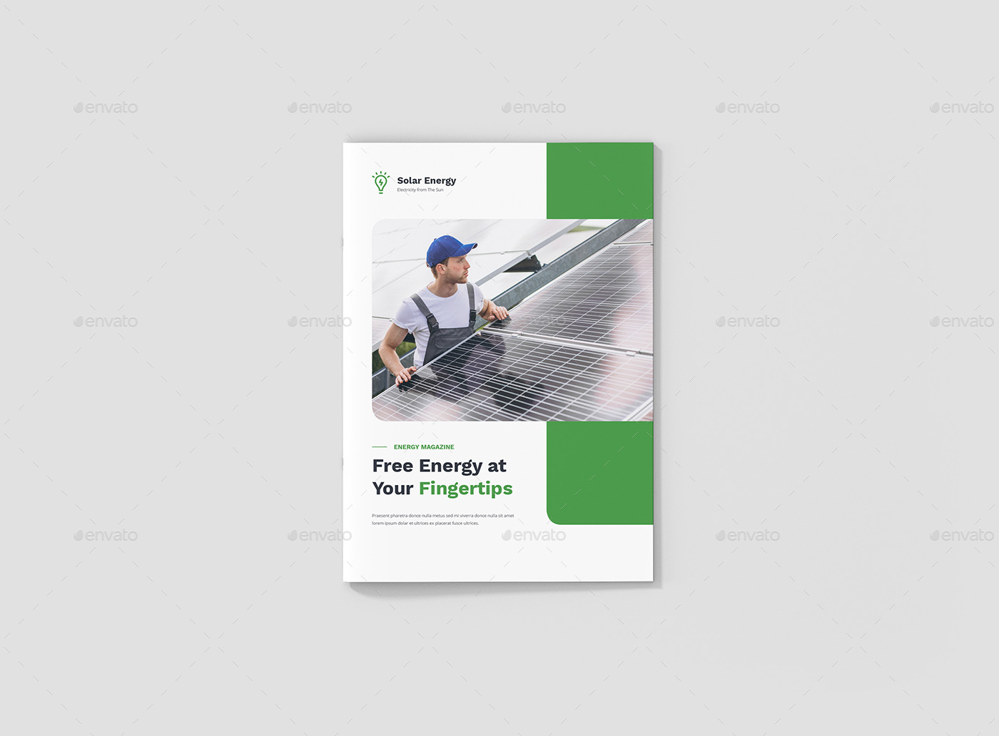 Solar Energy Magazine Template by artbart2 | GraphicRiver