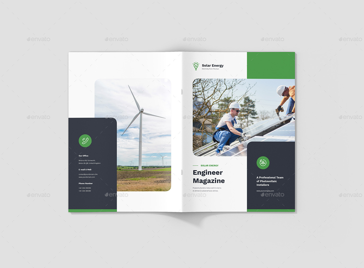 Solar Energy Magazine Template by artbart2 | GraphicRiver