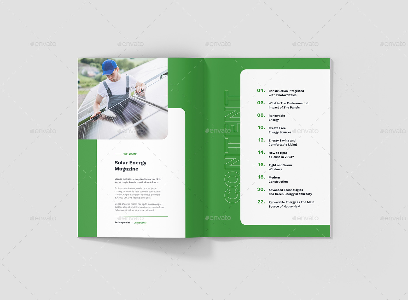 Solar Energy Magazine Template by artbart2 | GraphicRiver