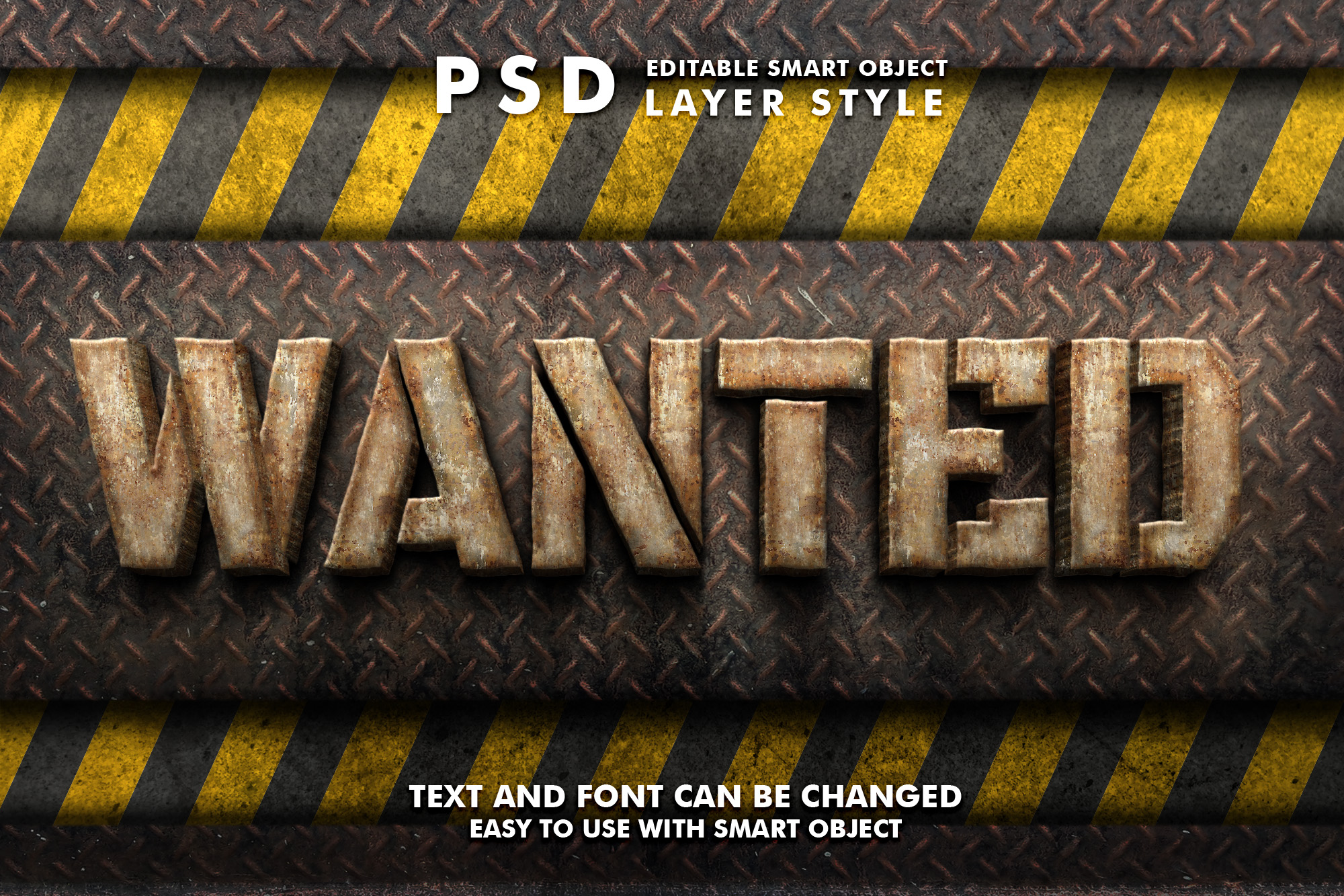 Wanted 3D Realistic PSD Text Effect, Add-ons | GraphicRiver
