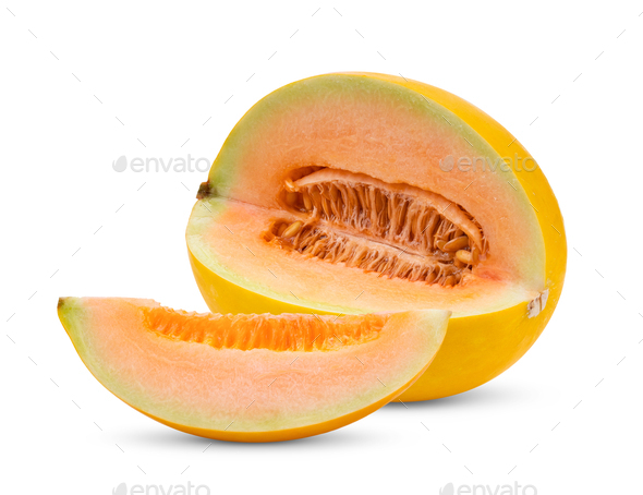 Yellow melon isolated on white Stock Photo by spamas | PhotoDune