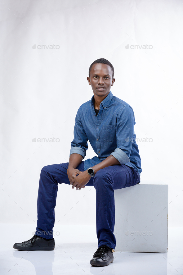 Creative emotional Portraits of young mid-adult Kenyan black Male Man ...