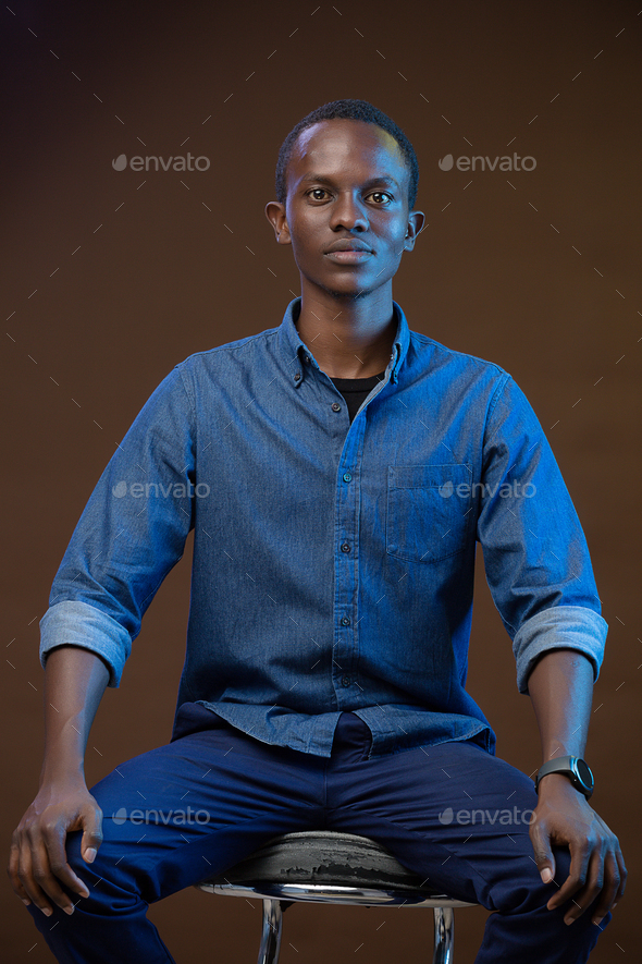 Creative emotional Portraits of young mid-adult Kenyan black Male Man ...