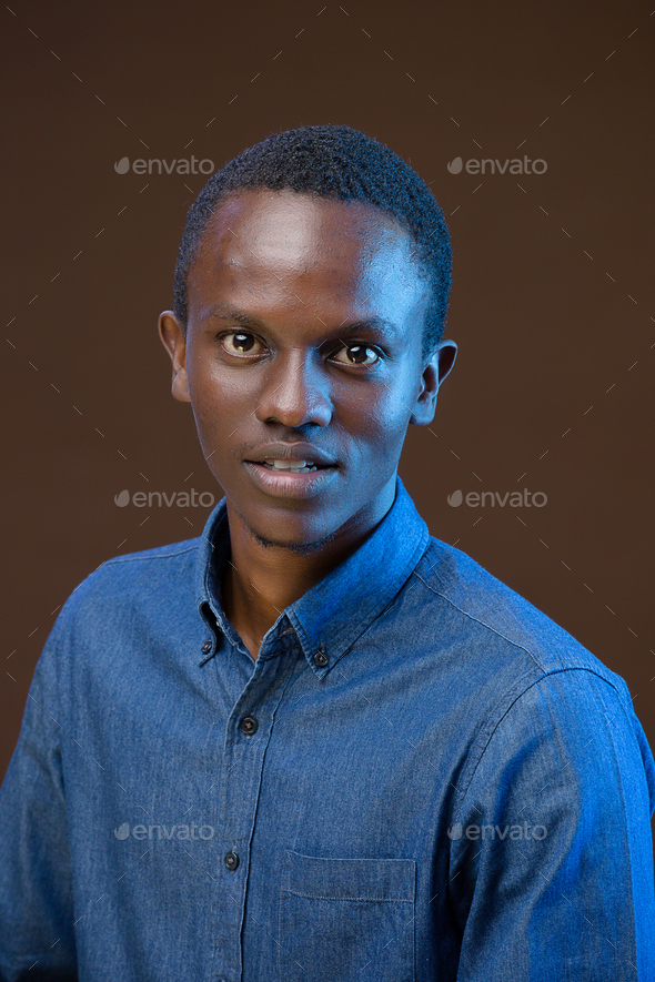 Creative emotional Portraits of young mid-adult Kenyan black Male Man ...