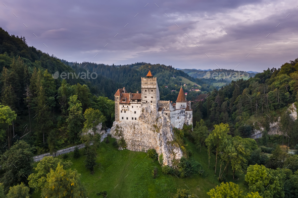 Bran Castle at sunset. The famous Dracula's castle in Transylvania ...