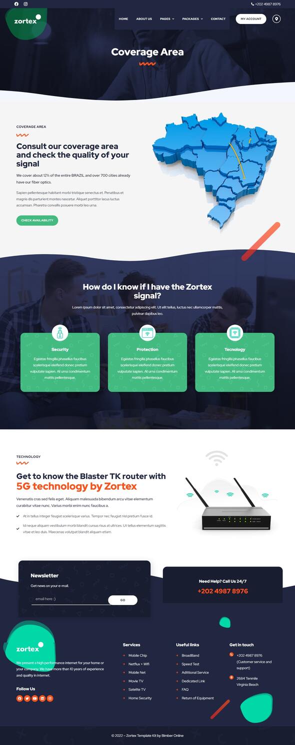 Zortex - Broadband & Internet Services Elementor Template Kit by ...