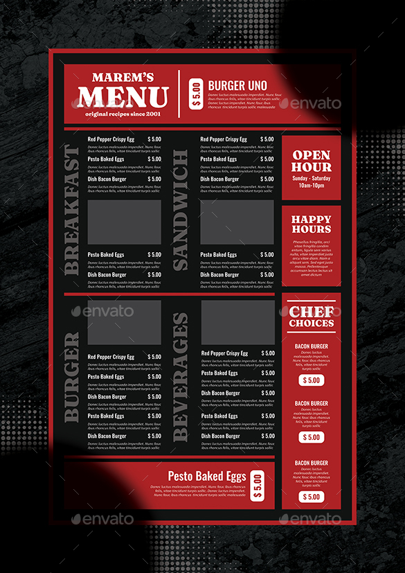 Rustic Food Menu, Print Templates | GraphicRiver