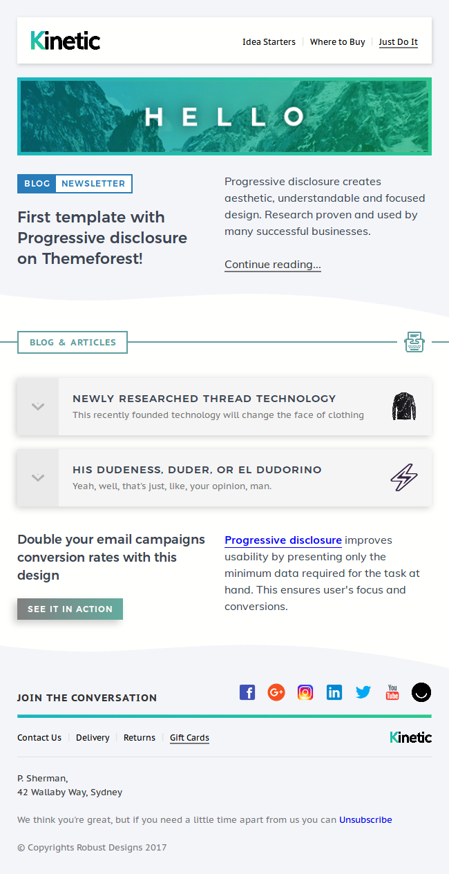 Kinetic | Interactive Email Templates by RobustEmails | ThemeForest
