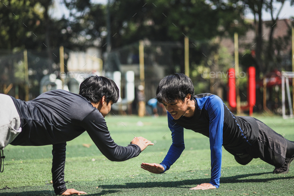 Push up exercise outdoor Stock Photo by Queenmoonlite | PhotoDune
