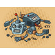 Disassembled Broken Cartoon Robot Pop Art Vector, Vectors | GraphicRiver