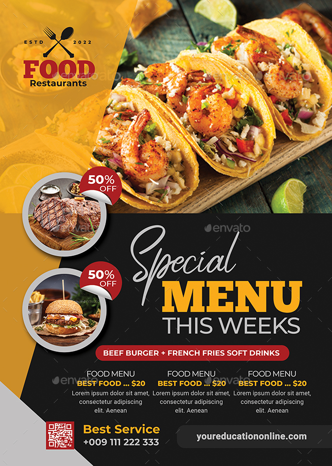 Restaurant Menu Bundle Templates, Print Templates | GraphicRiver