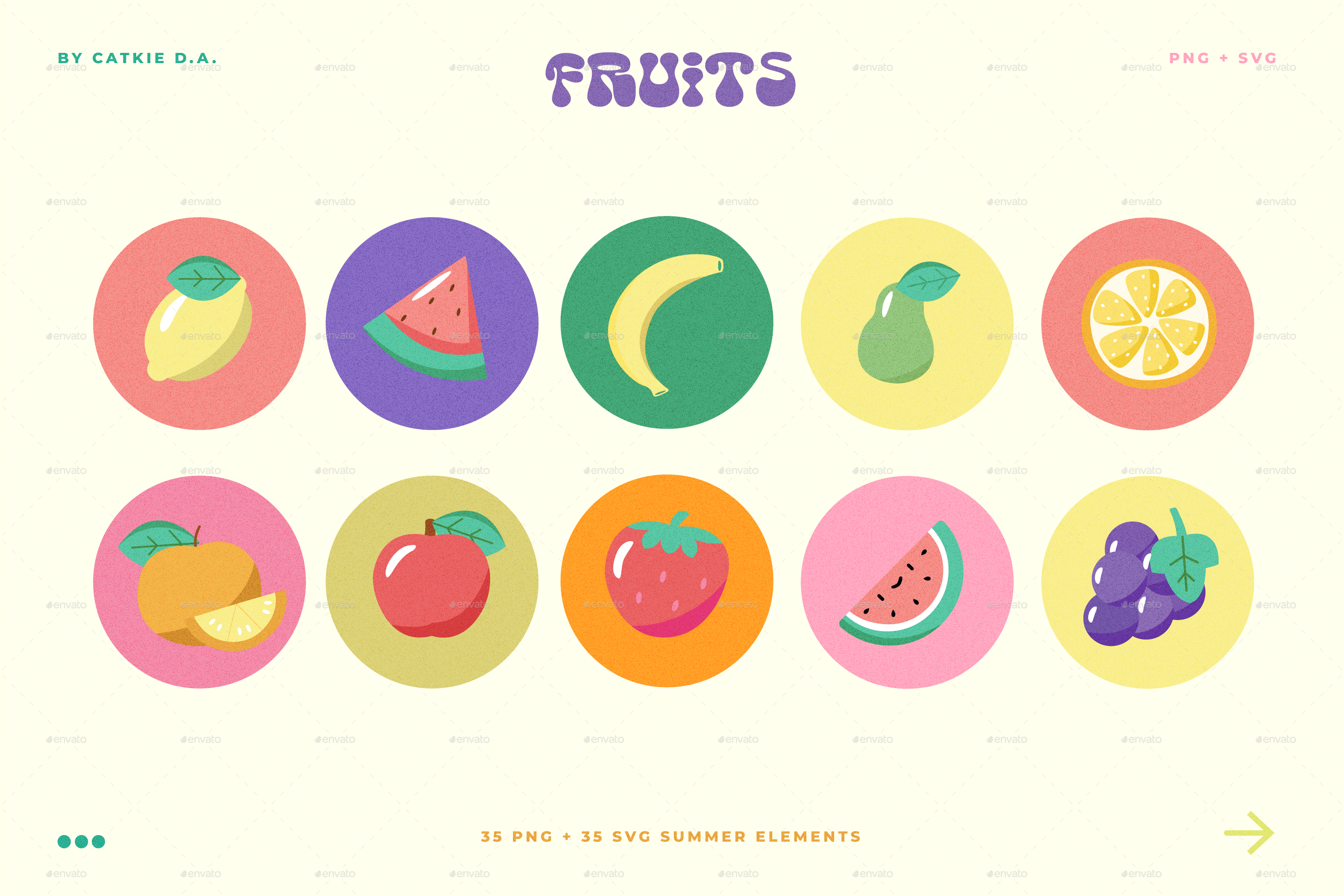 Colorful Summer Clipart, Vectors | GraphicRiver