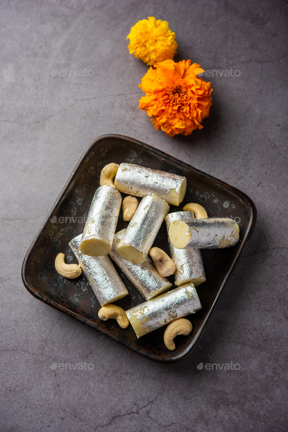 Kaju Roll mithai - A royal Traditional sweet made from cashew powder ...