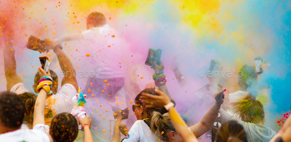 color festival in city crowd celebrating Stock Photo by melis82 | PhotoDune