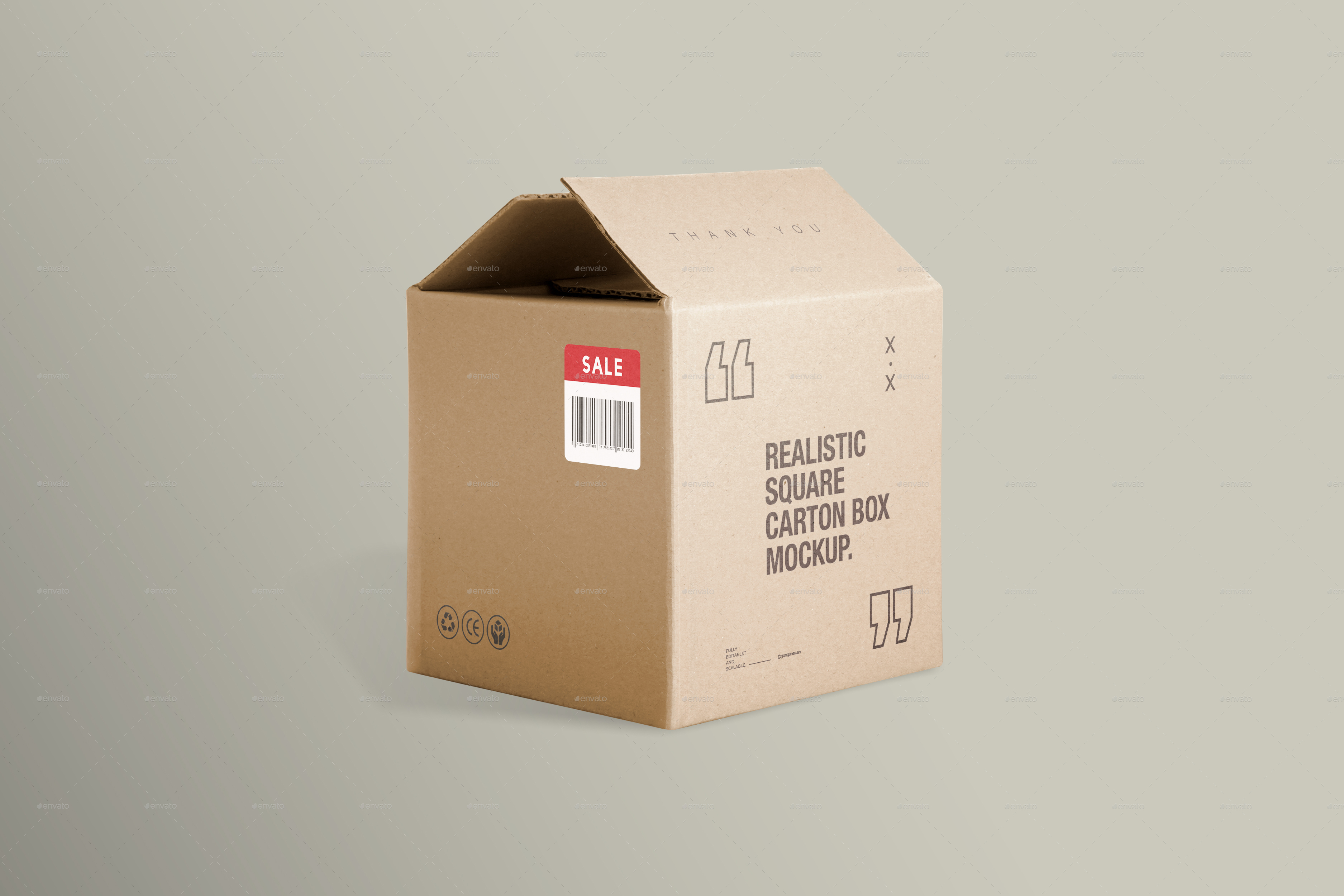 Square Carton Box Mockup, Graphics | GraphicRiver