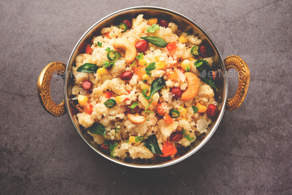 Sweet Corn Upma, makai rava uppittu made using with or without semolina ...