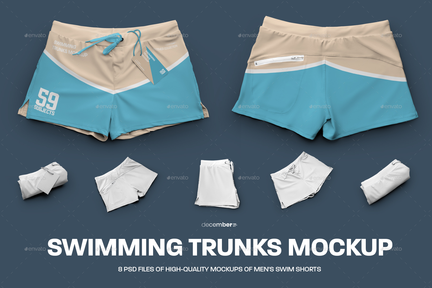 8 Swim Trunks Mockups, Graphics | GraphicRiver