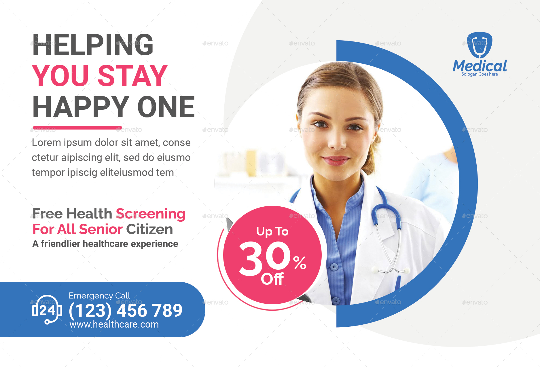 Medical Post Card, Print Templates | GraphicRiver