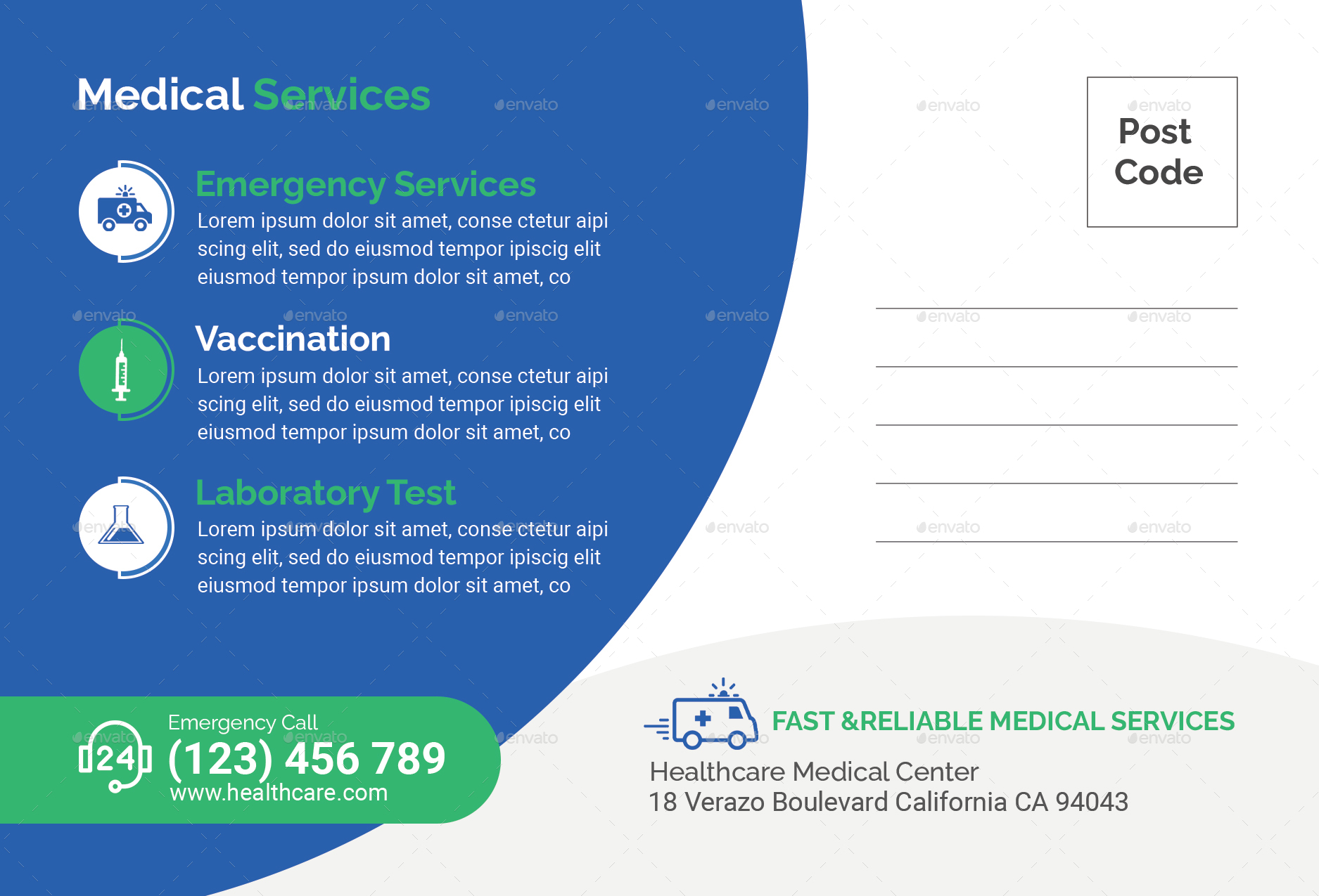 Medical Post Card, Print Templates | GraphicRiver