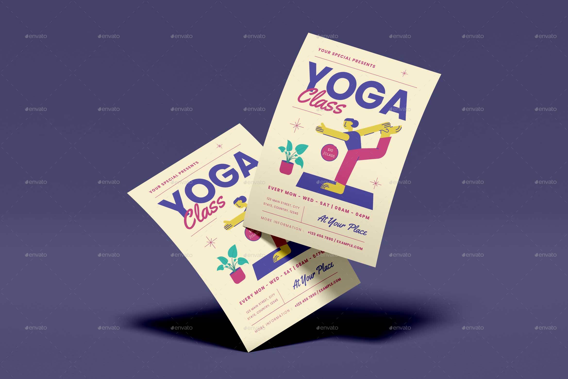 Yoga Class Flyer Set, Print Templates | GraphicRiver