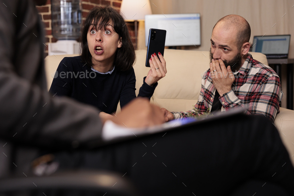 Angry wife accusing husband of cheating and marriage betrayal Stock ... Angry wife accusing husband of cheating and marriage betrayal Stock ...