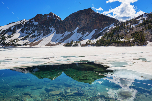 Iced mountains lake Stock Photo by Galyna_Andrushko | PhotoDune