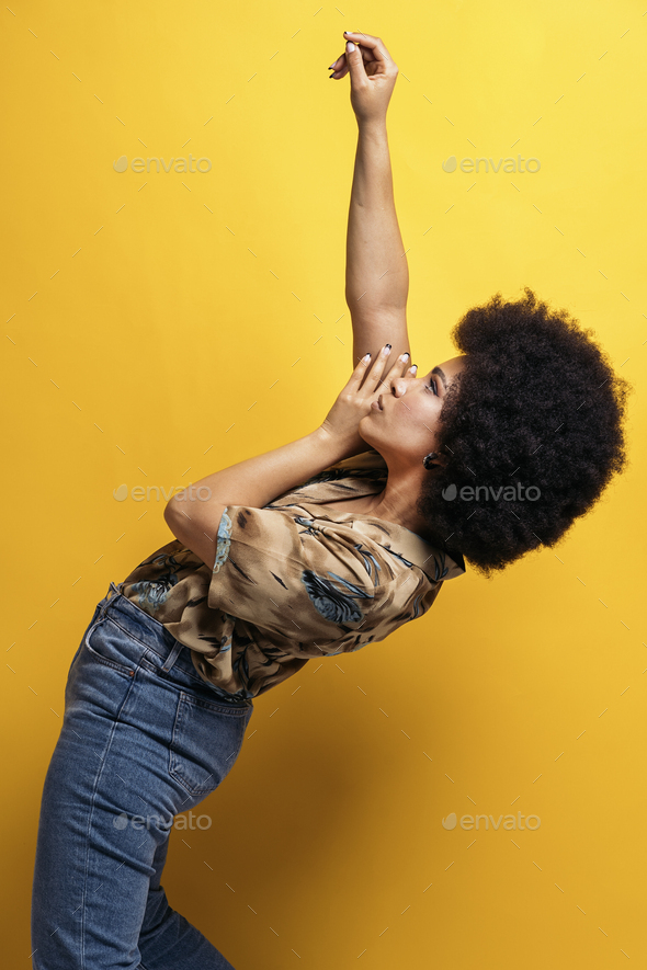 Cool Afro Girl in Studio Stock Photo by nunezimage | PhotoDune